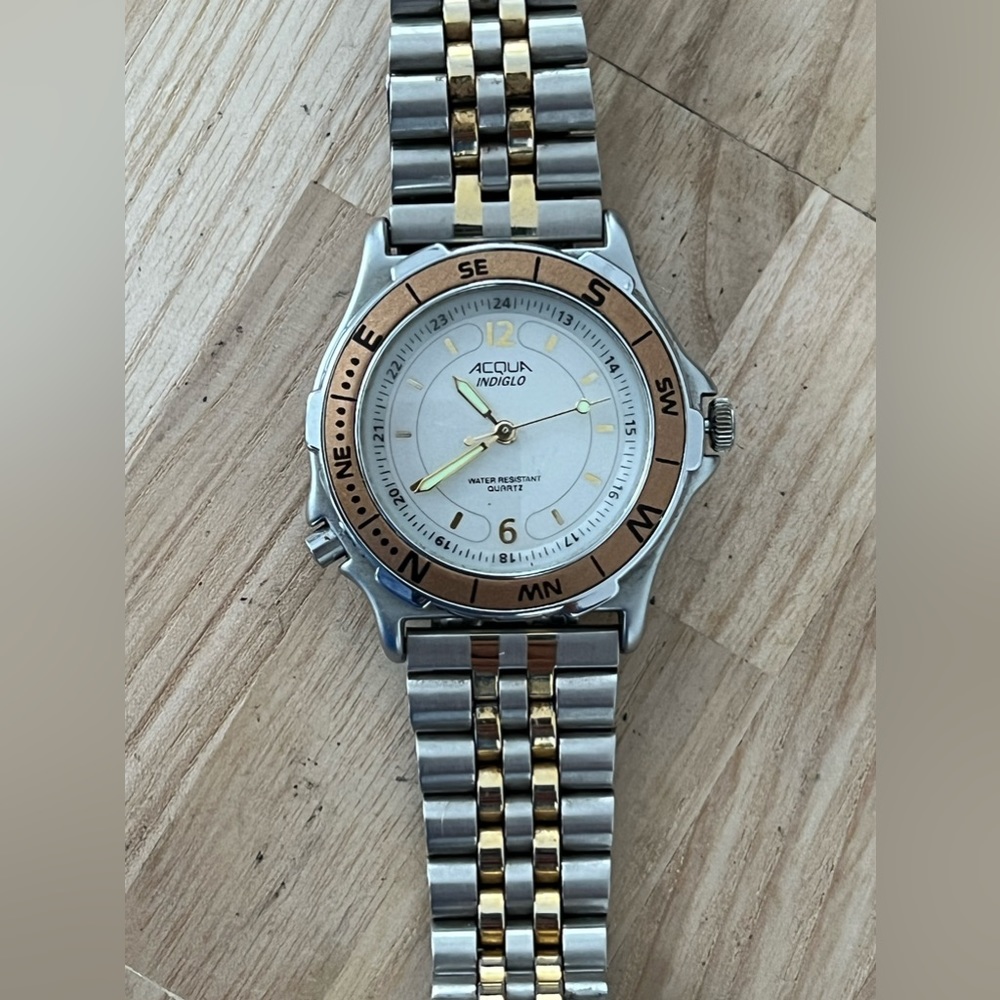 Acqua By Timex Men’s Watch Indiglo White Dial Vintage… - Gem